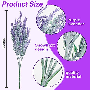 WILLBOND 12 Pieces Artificial Lavender Plants Lifelike Faux Silk Flowers for Weddings Home Garden Decoration Indoor Outdoor DIY Floral Arrangements