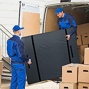 PAMYO King Mattress Bag for Storage Moving Protector, Waterproof Reusable Mattress Cover with Heavy Duty 8 Handles Water Resistant Zipper Closure and 2 Adjustable Straps, Gray