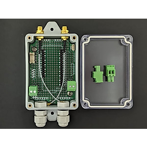 qBoxMini AFC DIY IOT Enclosure Kit (Two SMAs), IOT Enclosure for Feather ESP32 Cellular LoRa WiFi Arduino Board, Waterproof IP65 Enclosure with Glands, prototyping PCB connectors Set and Two SMAs