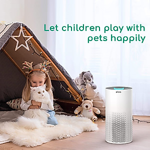 Afloia Air Purifiers for Home Bedroom Large Room Up to 1076 Ft², Kilo White, Afloia Pet Allergy Filter for Kilo, 1 Pack
