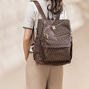 LDMIYIN Women's Fashion Large-capacity Leisure Backpack Travel Anti-theft Single Shoulder Crossbody Bag Handbag