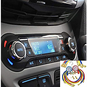 Refrigerant Charging Hoses with Diagnostic Manifold Gauge Set for R410A R22 R404 Refrigerant charging,1/4" Thread Hose Set 60" Red/Yellow/Blue (3pcs) with 2 Quick Coupler