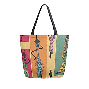 Woman Tote Bag African American Woman Shoulder Handbag for Work Travel Business Beach Shopping