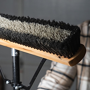 BRISTLE BOSS- 24 inch Push Broom for Outdoors- Outdoor Broom with Durable Steel Braces, Heavy-Duty Push Broom, Outdoor Broom for driveways, Garage Push Brooms, Push Broom Outdoor, Patio Sweeping