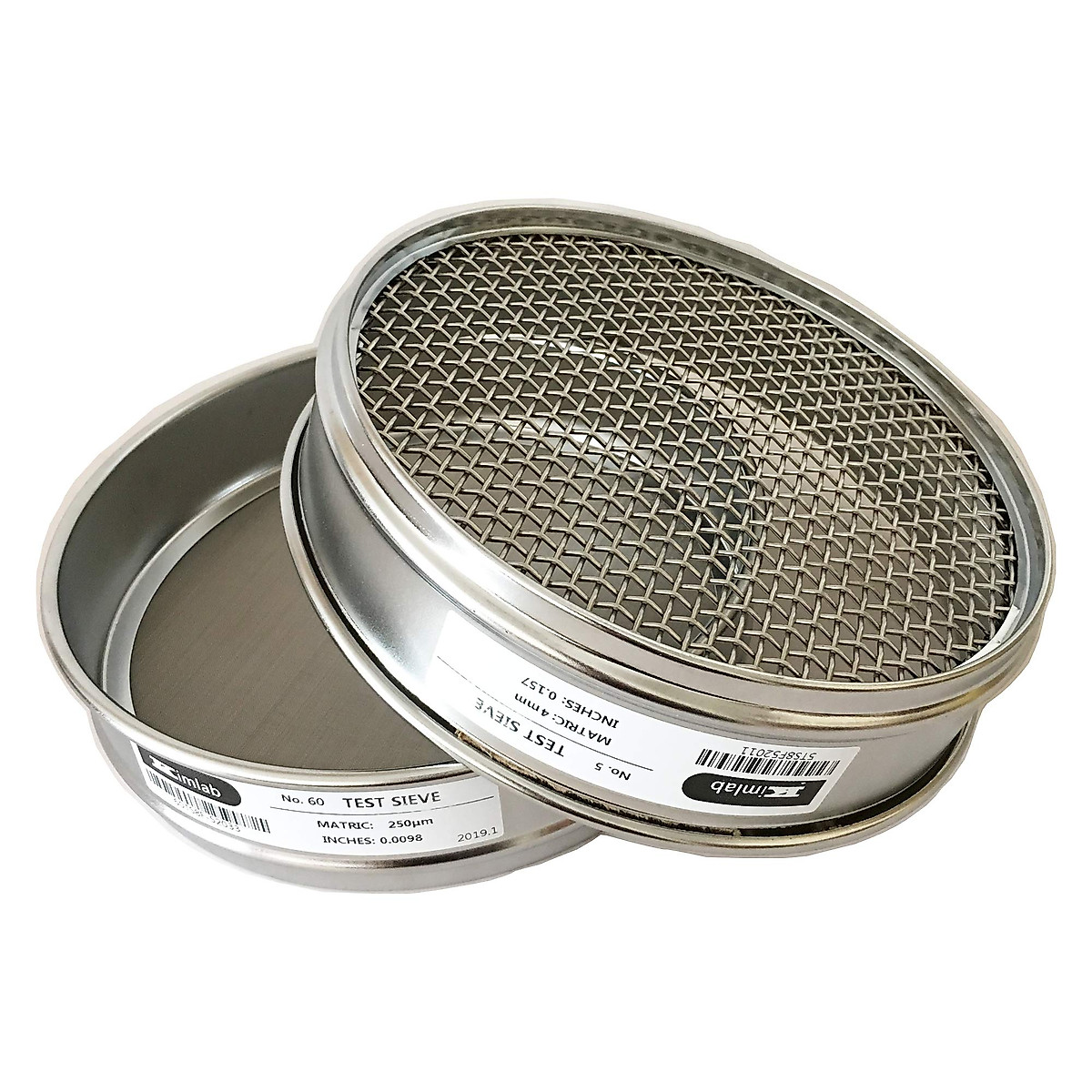 KimLab Economy Test Sieve #4/4.75mm Mesh Size,304 Stainless Steel Wire Cloth, Chorme Plating Frame, 8" Diameter Sieve