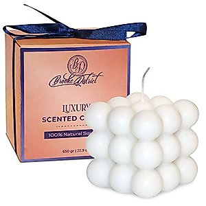Extra Large Strong Scented Aromatherapy Soy Wax White Vanilla Bubble Candle