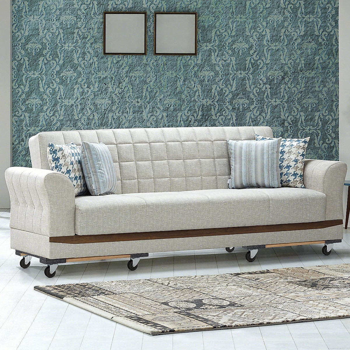 S AFSTAR 4-Wheel Dolly Cart, 1000 LBS Moving Cart, 30.5" x 18.5" Furniture Dolly with 4 Universal Wheels & Cut-Out Handle, Non-Slip Heavy-Duty Mover Dolly for Washing Machine House Moving (2-Pack)