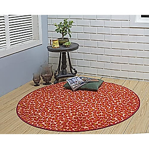 Furnish my Place Cheetah Print Area Rug, Animal Print Pattern Mat, Pet-Friendly Indoor Carpet, Wildlife Animal Inspired with Cheetah Design Rug for Living Room, Home Décor, 4' Round