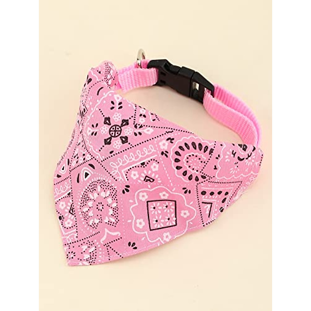 Milumia Pet Floral Print Dog Bandana Adjustable Buckle Dogs Scarf Pet Accessories Pink Medium