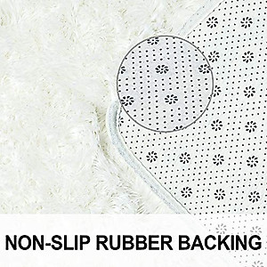 Merelax Modern Soft Fluffy Large Shaggy Rug for Bedroom Livingroom Dorm Kids Room Indoor Home Decorative, Non-Slip Plush Furry Fur Area Rugs Comfy Nursery Accent Floor Carpet 4'x6' Ivory