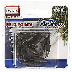 Excalibur Field Hunting Durable 11/32" Replacement Points for Crossbow Arrow Broadheads - 12 Pack, 125 Grain
