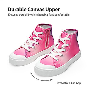 DREAM PAIRS Kids Sneakers Little Boys Girls High Top Canvas Shoes LilLegends CourtStar Casual Walking Shoes,Size 2 Little Kid,HOT Pink/Purple,SDFS2326K