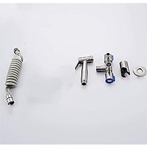 JIYTG Handheld Bidet Spray Kit 304 Toilet Bidet Sprayer Spray Gun Bidet Set Cleaning Booster Spray Gun Angle Valve