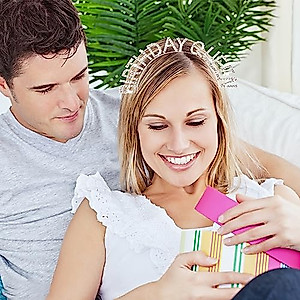 WLLHYF Birthday Crown for Women, Birthday Tiaras Rose Gold Birthday Queen Headband Princess Crown for Girls Birthday Party Accessories