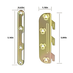 Bed Rail Brackets - 4 Set Bed Frame Hardware for Wood Bed Frame, Headboards Footboards - Steel Bed Rail Fasteners - Bed Rail Hooks