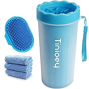 Dog Paw Cleaner for Large Dogs (with 3 Towels & Dog Bath Brush), Dog Paw Washer, Paw Buddy Muddy Paw Cleaner, Pet Foot Cleaner