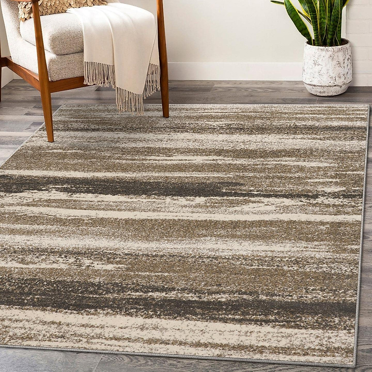 LUXE WEAVERS Lagos Collection 7501 Beige 8x10 Abstract Area Rug