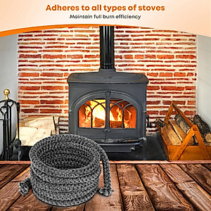 Stanbroil Wood Stove Gasket, 1/2" x 84" Graphite Impregnated Fiberglass Rope Seal, Gasket Rope Replacement Kits for Wood Stove Door