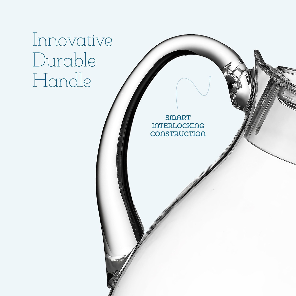 MosJos Acrylic Pitcher (72 oz), Clear Plastic, Water Pitcher with Lid, Shatterproof, BPA-Free Clear Pitcher, Ideal for Sangria, Lemonade, Juice, Iced Tea & More (Clear)