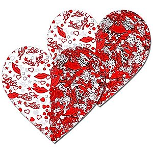 3000 Pieces Red Silver Heart Confetti, Valentine's Day Wedding Anniversary Party Table Scatter Confetti Decoration, Valentines Metallic Foil Glitter Heart Sequin