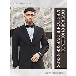 Geyoga 24 Pieces Men's Bow Ties Formal Satin Solid with Adjustable Neck Band Black Bow Ties for Men