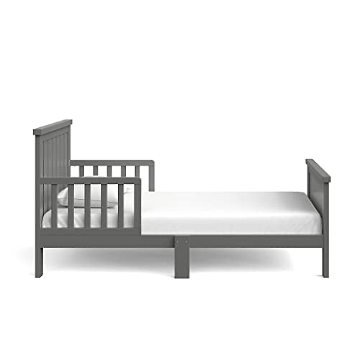 Child Craft Calder Toddler Bed for Kids with Guard Rails (Brushed Pebble)