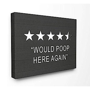 Stupell Industries Five Star Funny Word Bathroom Black and White Design Decorative Wall Hangings, Multi-Color