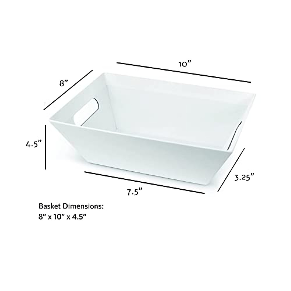 [5 PK] 8x10” White Baskets for Gifts Empty | Small Rectangular Basket | Valentines, Christmas, Wedding, Bridesmaid, Storage, Display | Wine Gift Basket | Gift to Impress - Upper Midland