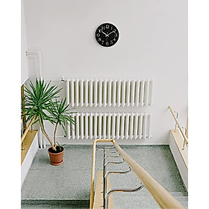 JoFomp Wooden Glow in The Dark Clock, 12 inch Silent Non-Ticking Battery Operated Clock, Energy-Absorbing Luminous Numerals and Hands, Lighted Wall Clock Decoration for Bedroom Living Room