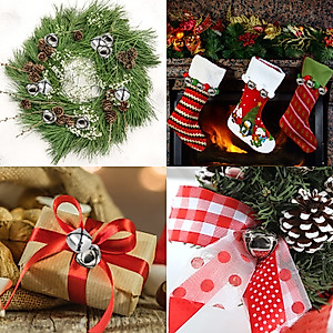 Jingle Bells, 1 Inch Craft Bells Bulk DIY Bells for Christmas Festival Decoration Home Decoration, 50pcs, Silver