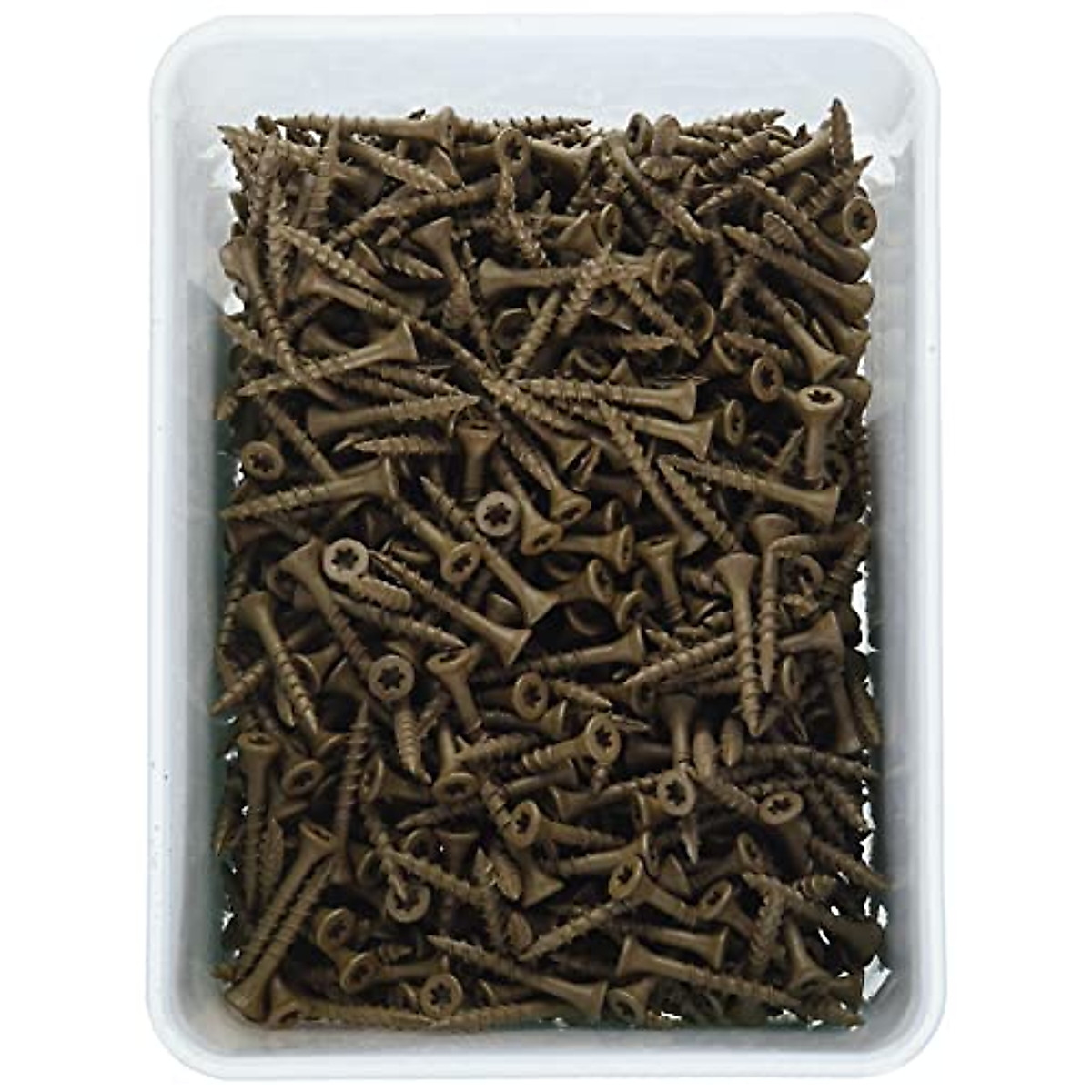 Deck Plus Wood Screws, Brown Exterior Screws, 1-1/4" x #8, 5lb