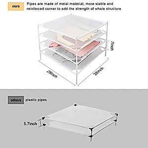 johgee Clothes Drying Rack, 4-Layer Sweater Laundry Drying Rack, Mesh Drying Rack Clothing for Indoor & Outdoor,White