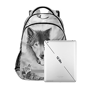Wolf Animal Backpack for Students Boys Girls School Bag Travel Daypack