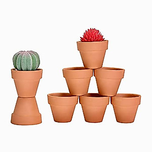 Mr. Pen- Mini Terracotta Clay Pots, 1.7", 8 pcs, Clay Pots for Plants, Small Terracotta Pots, Terracotta Planter, Small Clay Pots, Plant Pots with Drainage Holes, Clay Flower Pots, Terra Cotta Pots
