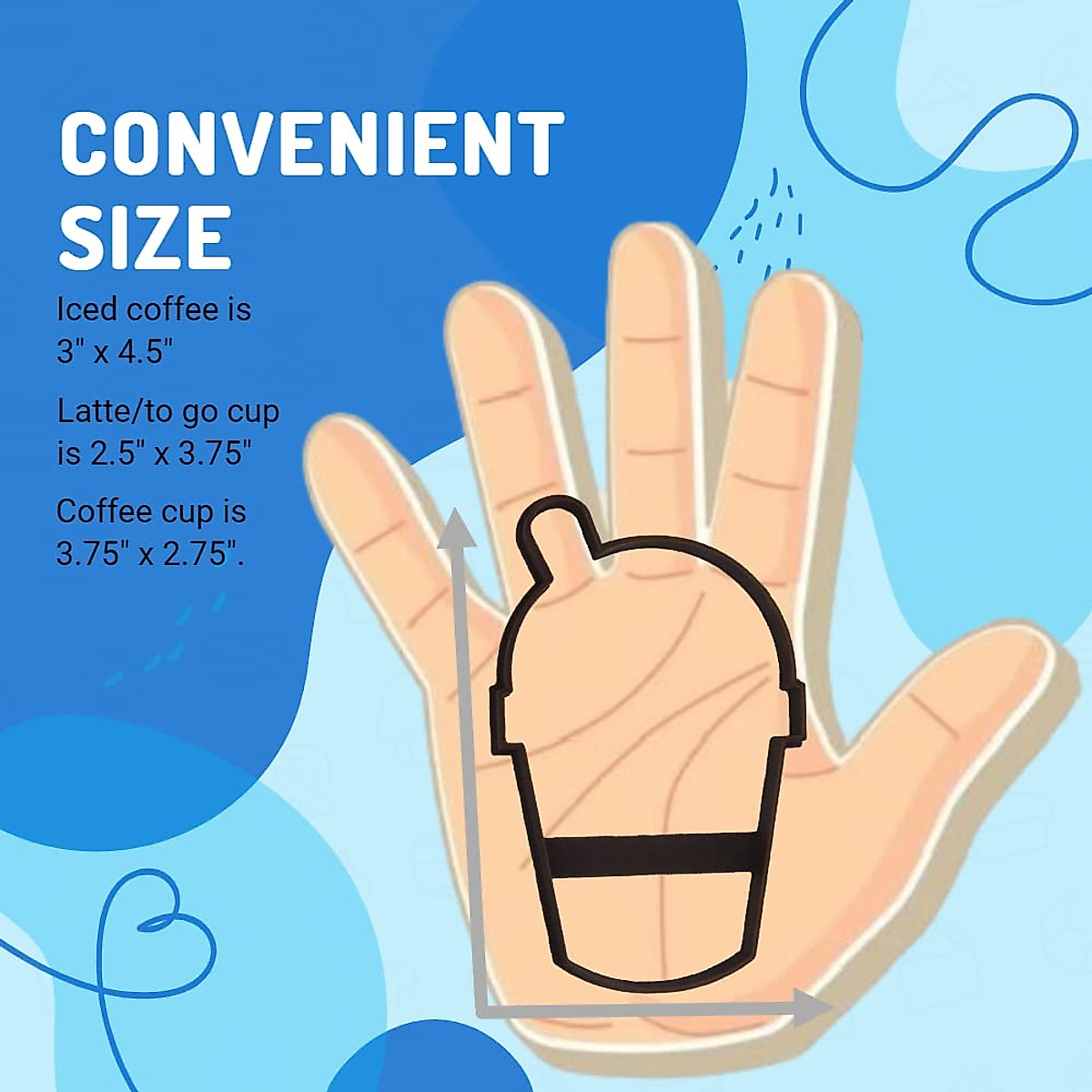 COFFEE CUP COOKIE CUTTERS Espresso Café Americano Coffee To Go Latte Iced Coffee Mocha Brew And Coffee Cup Cappuccino Cookie Cutters Made In The USA (3 Pack)