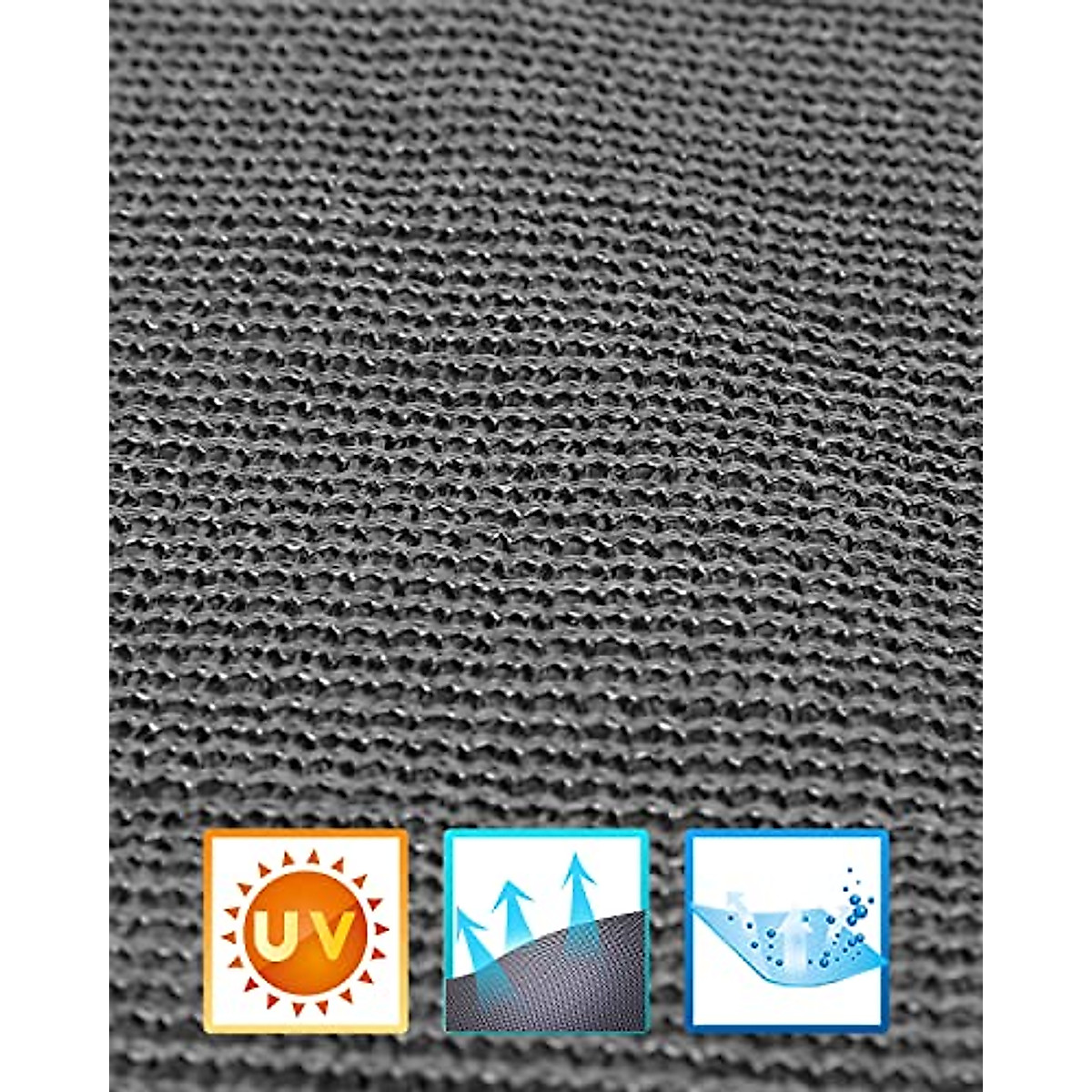 Fuairmee 10' x 13' Grey Sun Shade Sails, 185GSM Rectangle Shade Sail Square UV Block Canopy Cover for Patio Backyard Garden Outdoor Activities and Facility