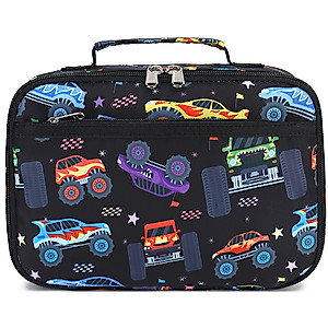CAMTOP Monster Truck Kids Lunch Box Boys Girls Insulated Lunch Cooler Bag Reusable Lunch Tote Kit for School Travel