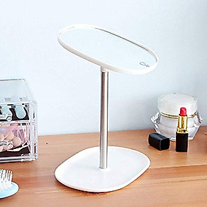 ZXY-NAN Bathroom Mirror Make-up Mirror White 360 ??deg; Swivel Portable Mirror HD Princess Compatible with Indoor use with a Desk Bathroom Mirrors