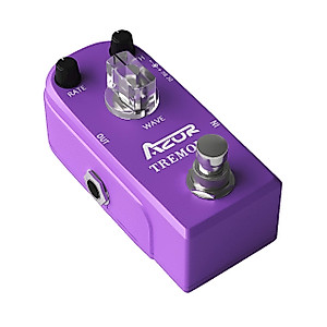 AZOR Pedal Power Adapter with Mini Pedal Tremolo Classic Guitar Effect Pedal