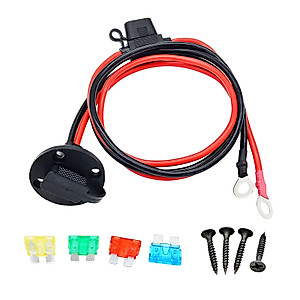 39.3" 10AWG SAE to O-Ring Connector Extension Cable Connector with 5 fuses, Compatible with Solar Generator maintainer Solar Generator for Battery Charger RV Traction Motor