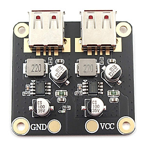 (2 Pack) JacobsParts 48W Dual USB QC 3.0 Fast Charge Step-Down Buck Module Power 12V 24V DC Input