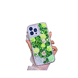 redecarie for Galaxy S9 Plus Diamond Bling Case,Crystal Rhinestone Floral Women Girls Cute 3D Glitter Shiny Sparkle Protective Phone Case for Samsung Galaxy S9 Plus