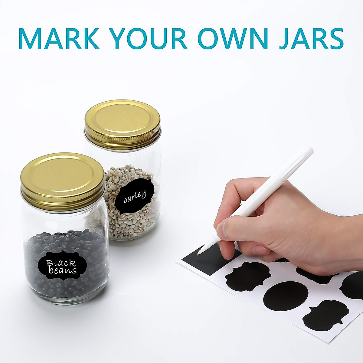 Encheng 12 oz Glass Jars With Lids,Ball Wide Mouth Mason Jars For Storage,Canning Jars For Caviar,Herb,Jelly,Jams,Honey,Dishware Safe,Set Of 20