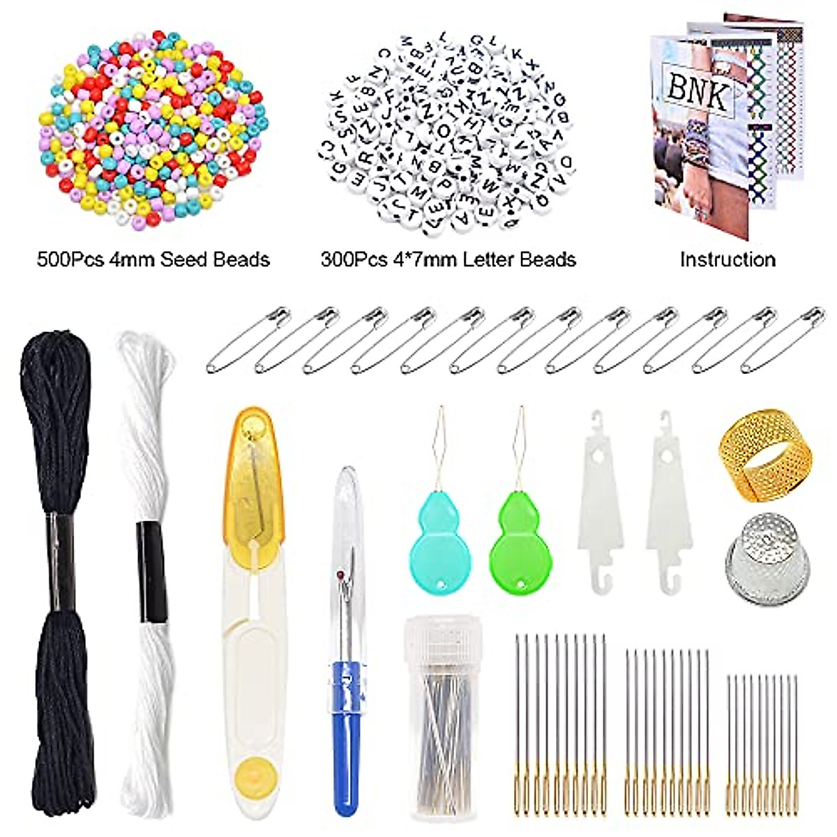 962Pcs Friendship Bracelet String Kits with Storage Box, 110 Colors Embroidery Thread and 800 Beads,52Pcs Cross Stitch Tools-Labeled with Embroidery Thread Numbers for Bobbins,Great Production Gift.