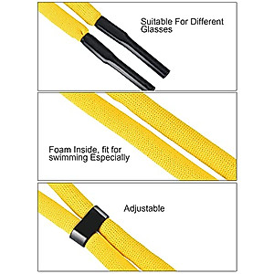 Gejoy 8 Pieces Adjustable Sunglasses Straps Floating Foam Glasses Straps Sports Eyeglass Retainer and 2 Pieces Glasses Cleaning Cloth for Sports Outdoor Activities