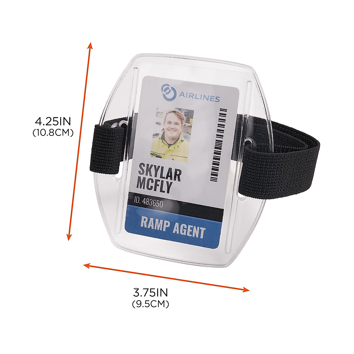 Ergodyne Squids 3386 Vinyl Arm Band ID/Badge Holder, Black