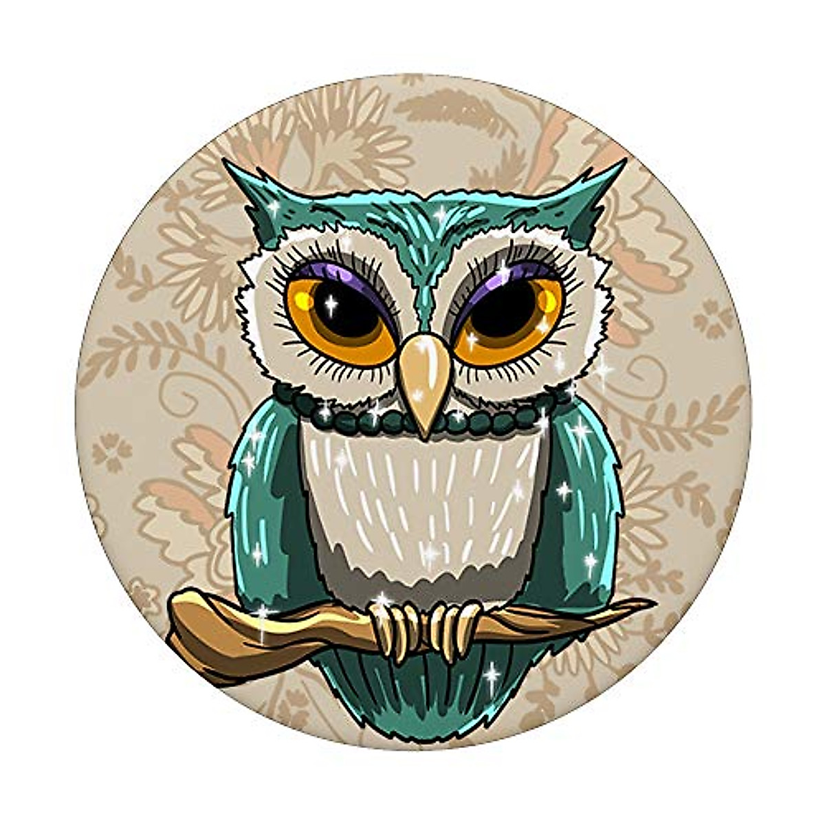Owl Branch Cute Night Hooting Animal Bird Lover Gift PopSockets PopGrip: Swappable Grip for Phones & Tablets