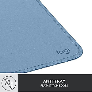 Logitech Mouse Pad - Studio Series, Computer Mouse Mat with Anti-Slip Rubber Base, Easy Gliding, Spill-Resistant Surface, Durable Materials, Portable, in a Fresh Modern Design, Blue Grey
