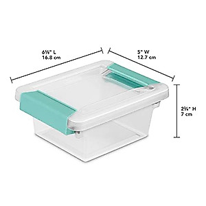 Sterilite Plastic Miniature Clip Storage Box Container with Latching Lid for Home, Office, Workspace, and Utility Space Organization, 12 Pack