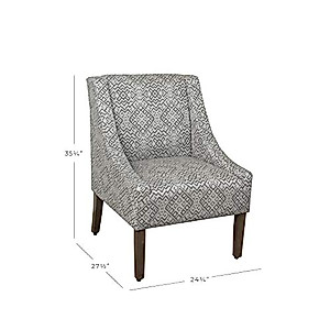 HomePop Modern Swoop Arm Accent Chair, Gray Geometric